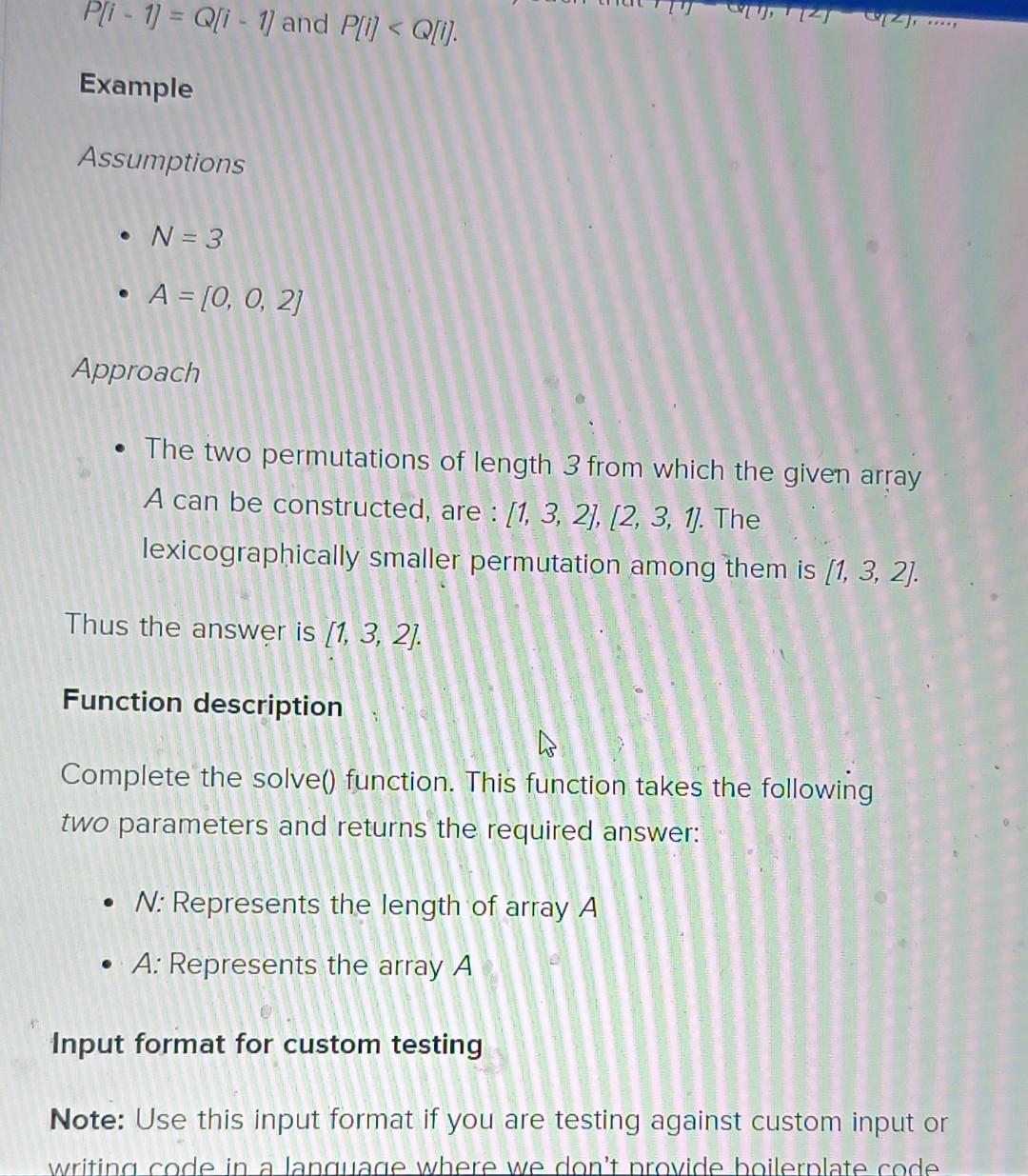 Solved You have a permutation of lenigth N. She constructs | Chegg.com