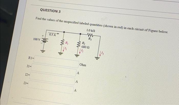 Solved QUESTION 3 Find the values of the unspecified labeled | Chegg.com