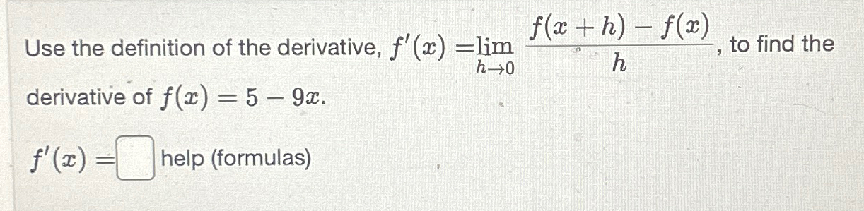 Solved Use the definition of the derivative, | Chegg.com