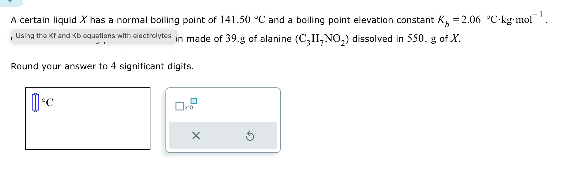 Solved A certain liquid x ﻿has a normal boiling point of | Chegg.com