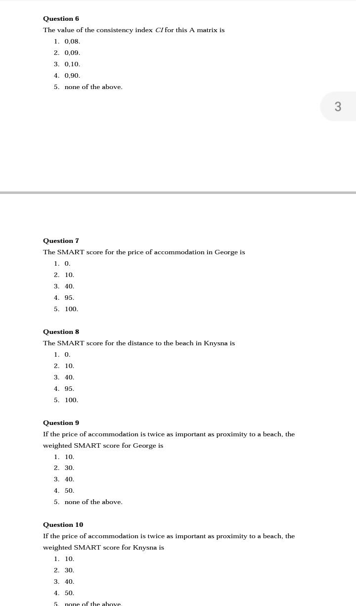 The SMART and AHP methods explained in Chapter 3 of | Chegg.com