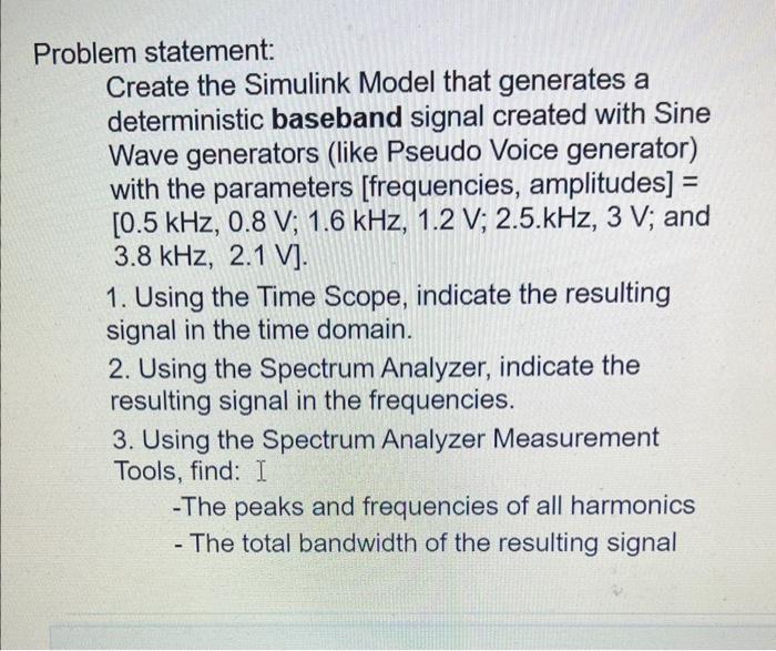 Solved Create the Simulink Model that generates a | Chegg.com