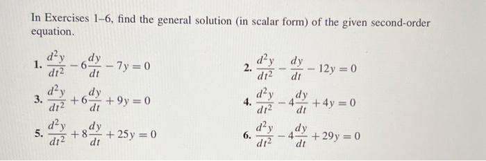 Solved In Exercises 1-6, find the general solution (in | Chegg.com