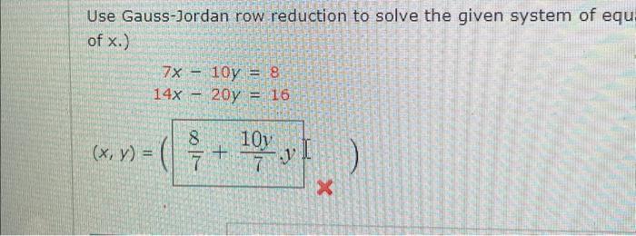 Solved Use Gauss-Jordan row reduction to solve the given | Chegg.com