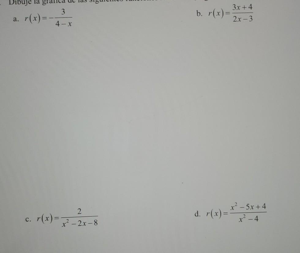 Solved Draw the graph of the following rational functions, | Chegg.com
