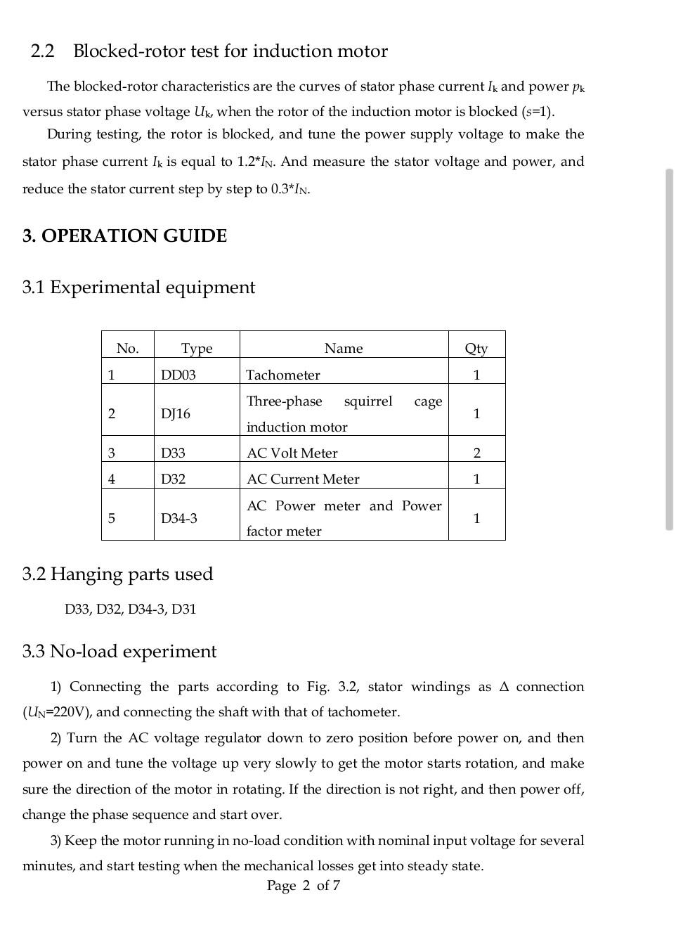 EXP3 - Three Phase, Squirrel Cage Induction Motor 1. | Chegg.com