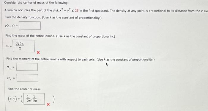 Solved Consider the center of mass of the following. A | Chegg.com