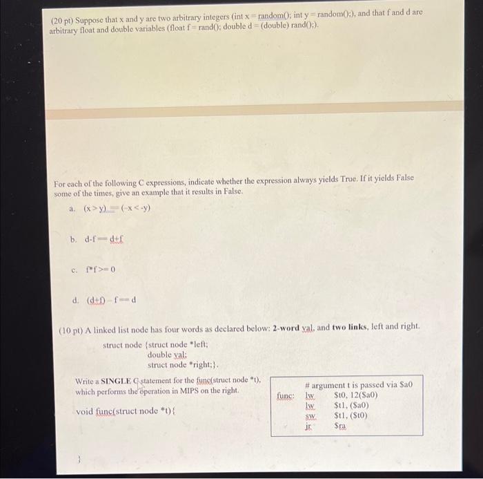 Solved (20pt) Sappose that x and y are two arbitrary | Chegg.com