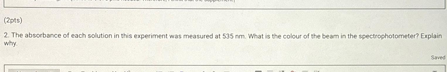 Solved (2pts)2. ﻿The absorbance of each solution in this | Chegg.com