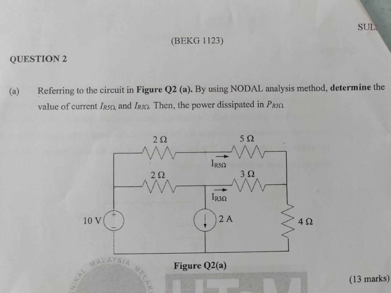 Solved (BEKG 1123)QUESTION 2(a) ﻿Referring to the circuit in | Chegg.com