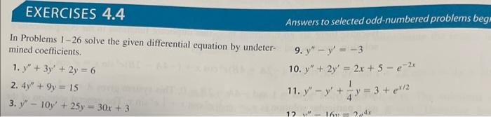 Solved Answers to selected odd-numbered problems beg In | Chegg.com