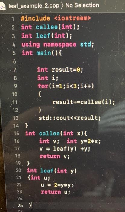 Solved cleaf_example_2.cpp) No Selection #include 2. int | Chegg.com