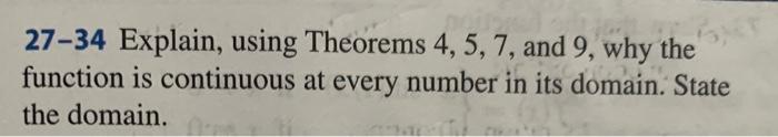 Solved 27-34 Explain, using Theorems 4,5,7, and 9, why the | Chegg.com
