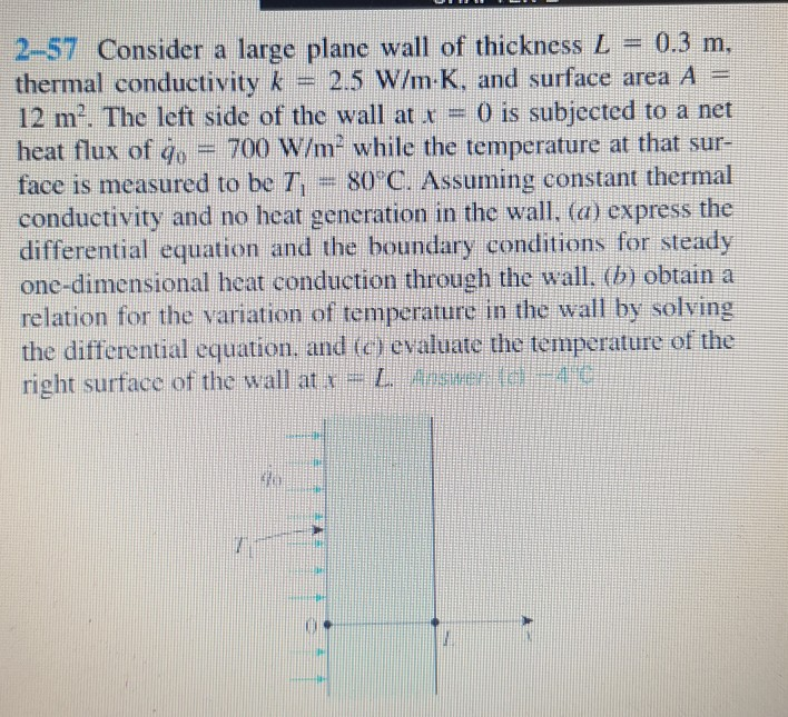Solved 2–57 Consider a large plane wall of thickness L = 0.3 | Chegg.com Solved 2–57 Consider a large plane wall of thickness L = 0.3 | Chegg.com