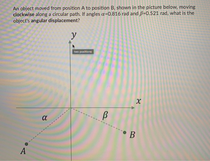 Solved An object moved from position A to position B, shown | Chegg.com