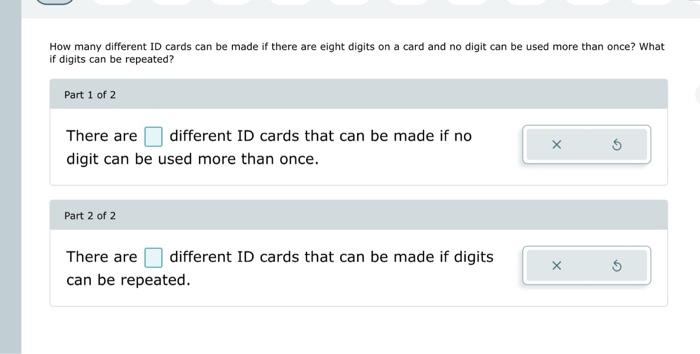 Solved How many different ID cards can be made if there are | Chegg.com