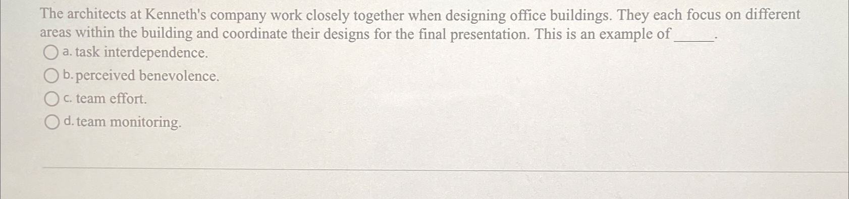 Solved The architects at Kenneth's company work closely | Chegg.com