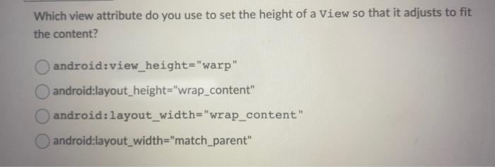 Solved Which View Attribute Do You Use To Set The Height Of