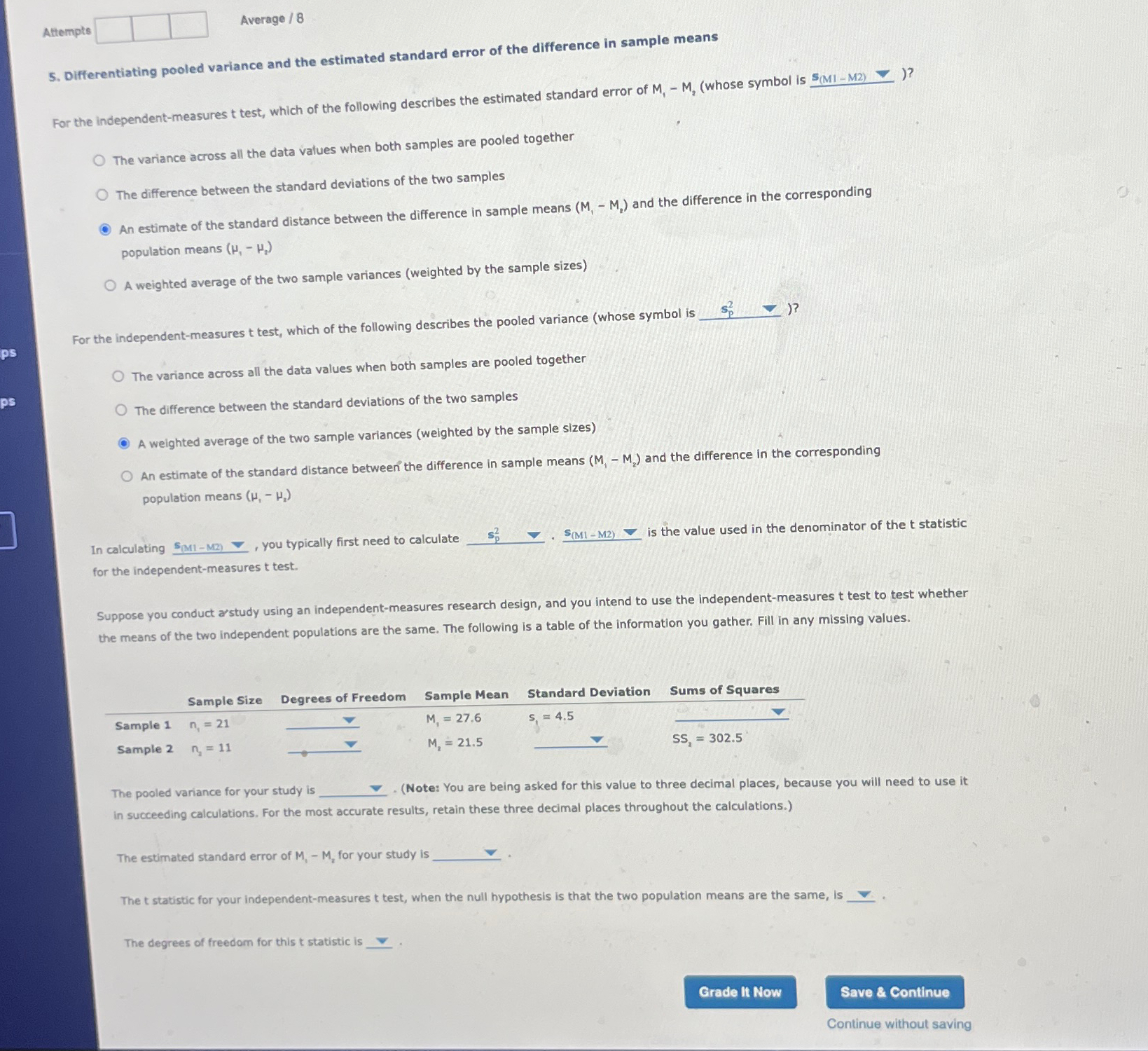 Solved AttemptsAverage / 85. ﻿Differentiating pooled | Chegg.com