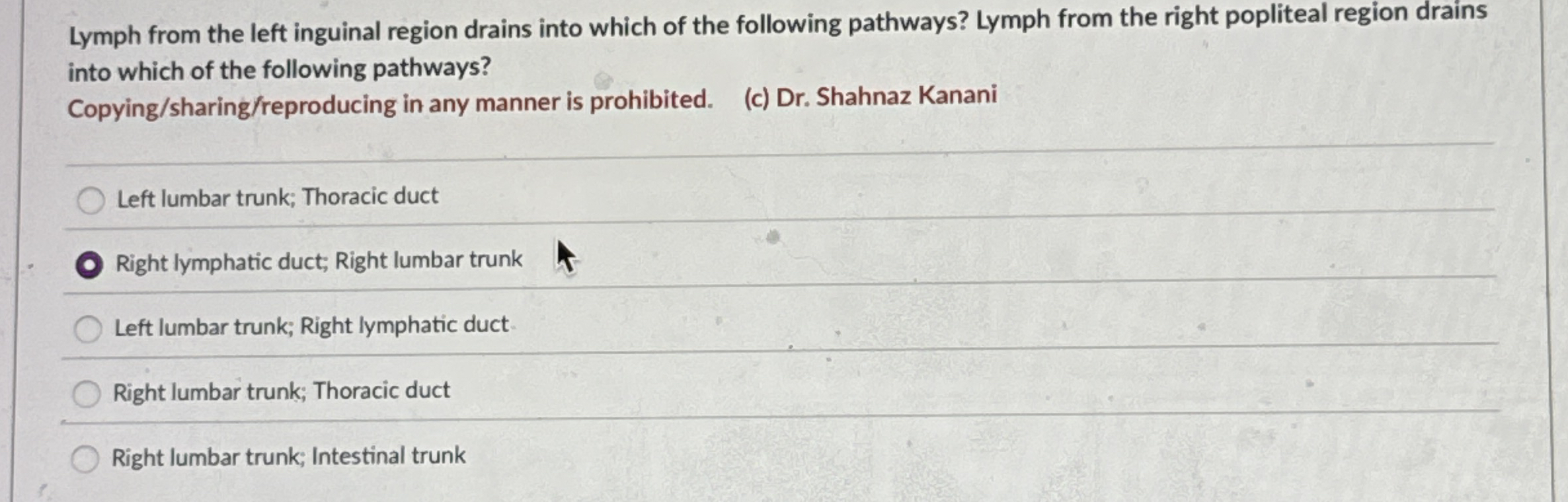 Lymph from the left inguinal region drains into which | Chegg.com