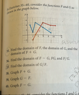 Solved ?14 ﻿Exercises 35-40, ﻿consider the functions F ﻿and | Chegg.com