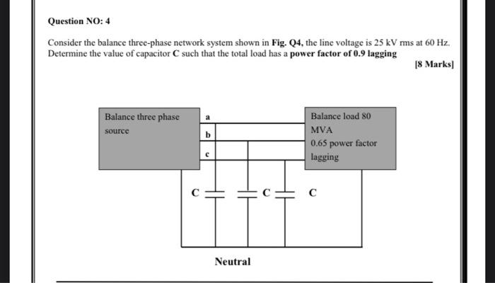Solved Question NO: 4 Consider the balance three-phase | Chegg.com