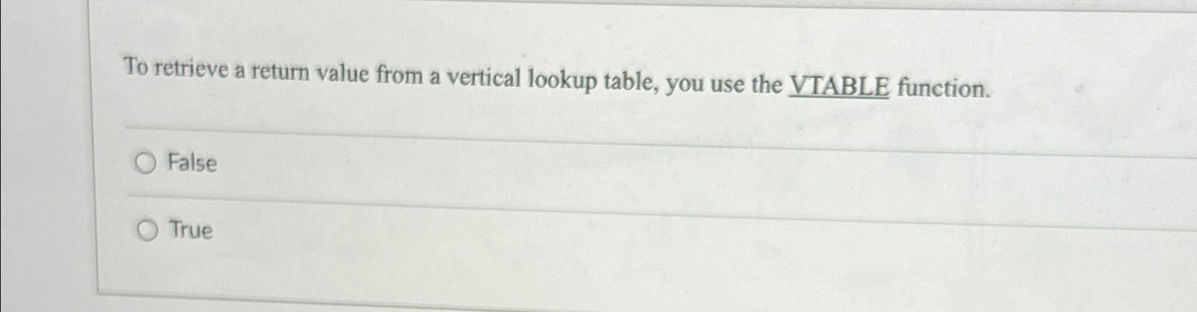 Solved To retrieve a return value from a vertical lookup | Chegg.com