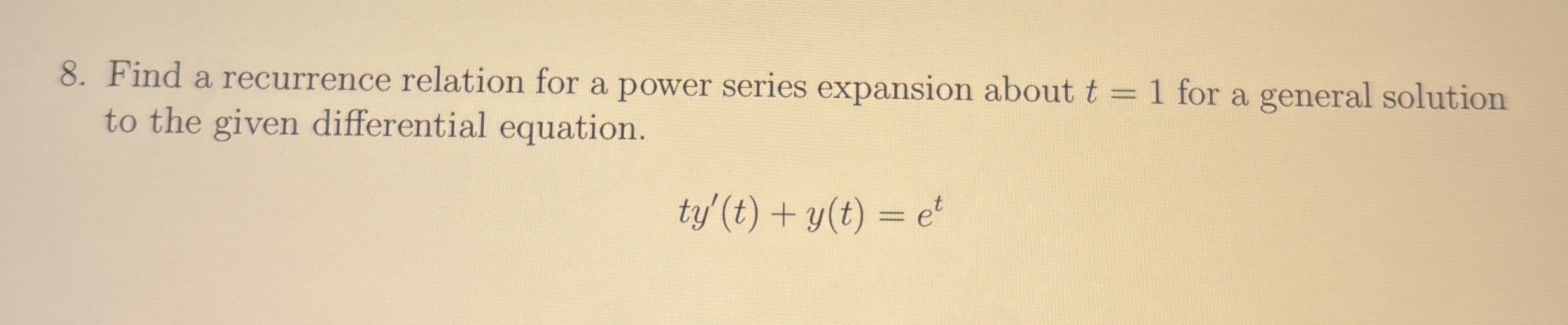 Solved Find a recurrence relation for a power series | Chegg.com