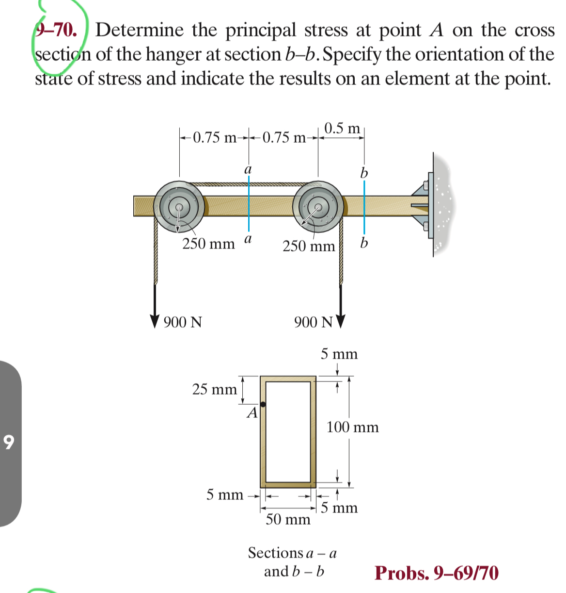 Solved 9-70. ﻿Determine the principal stress at point A ﻿on | Chegg.com