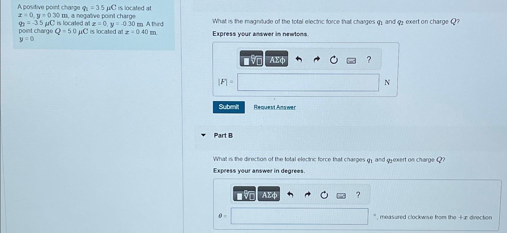 Solved A positive point charge q1=3.5μC ﻿is located at | Chegg.com