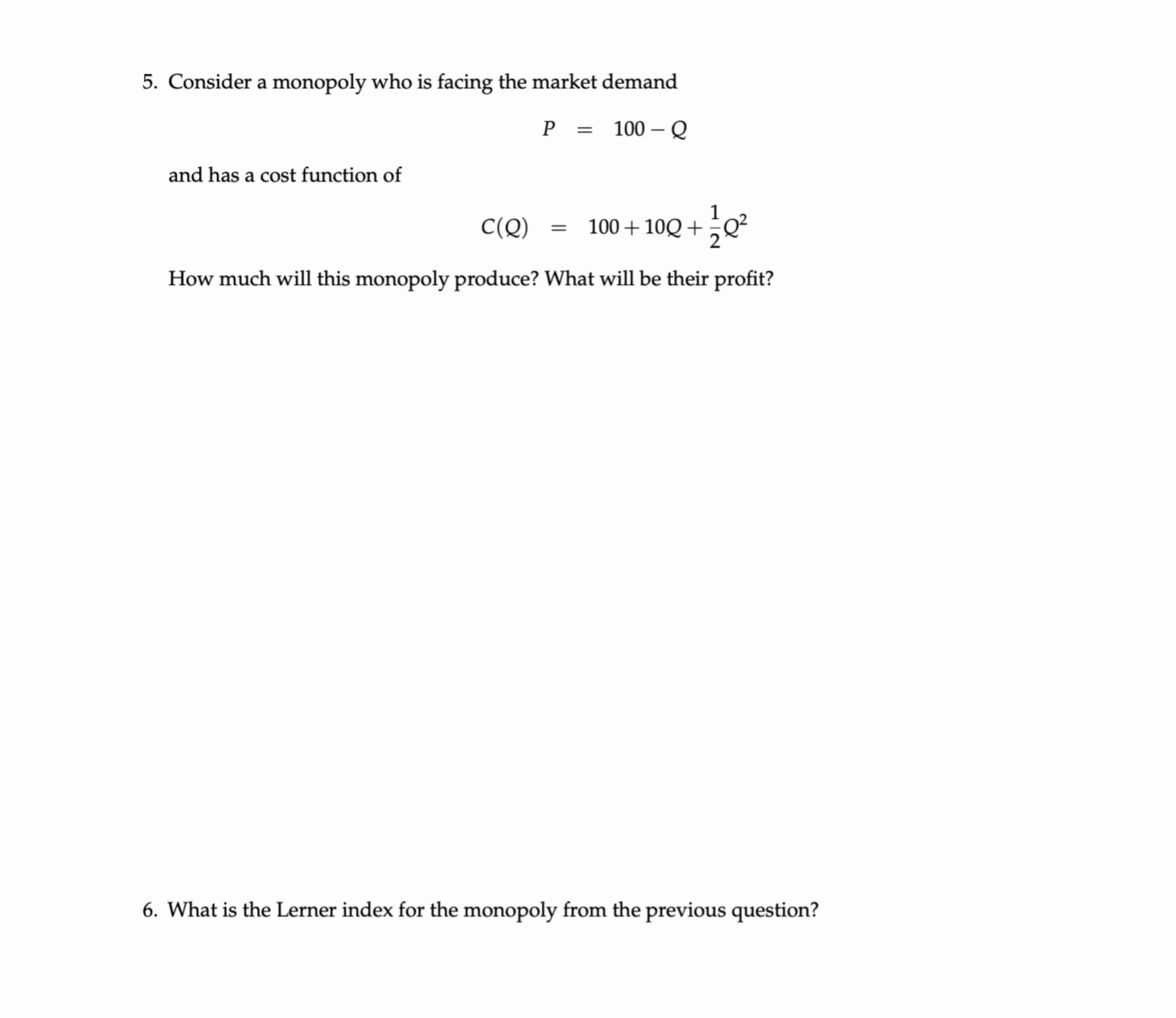 Solved Consider a monopoly who is facing the market demand | Chegg.com