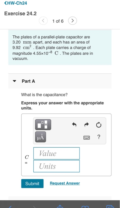 Solved The plates of a parallel-plate capacitor are 3.20 mm | Chegg.com