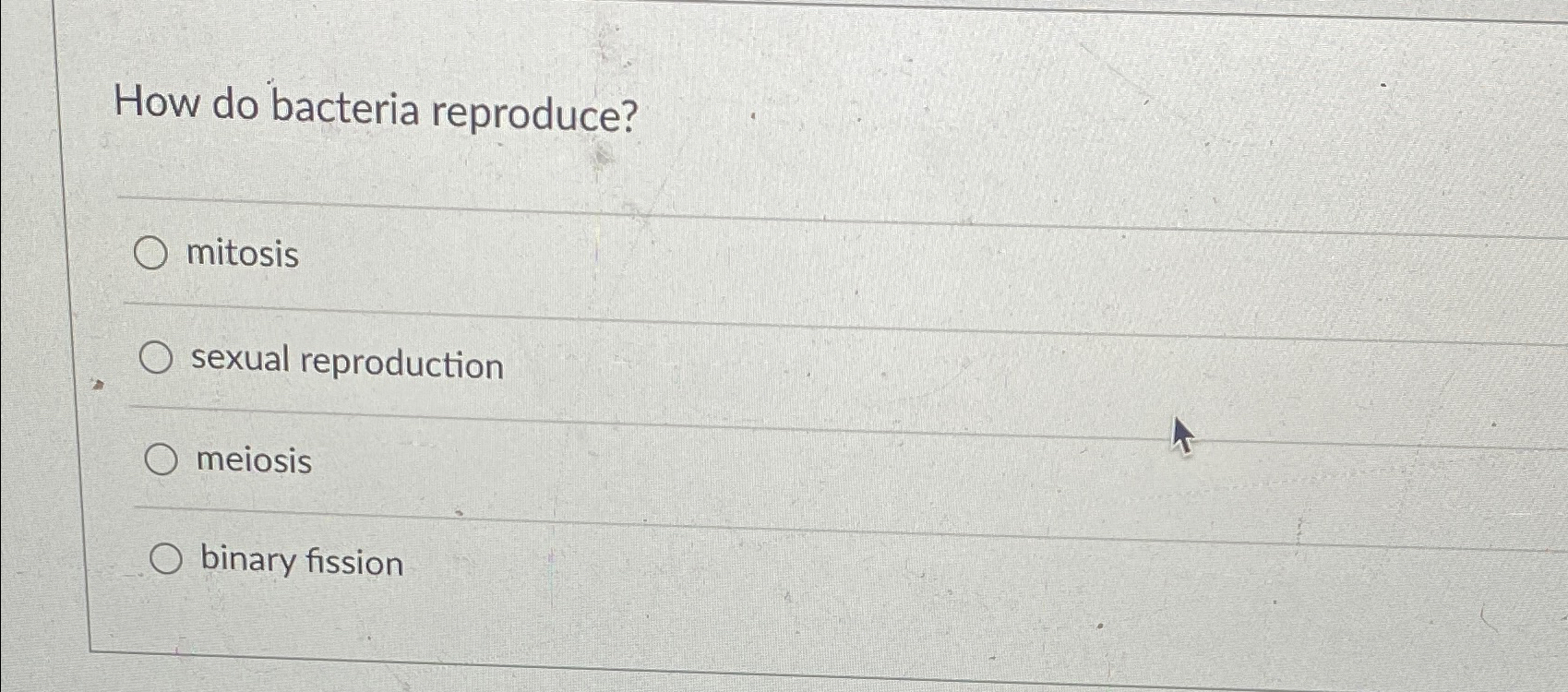 Solved How do bacteria reproduce?mitosissexual | Chegg.com