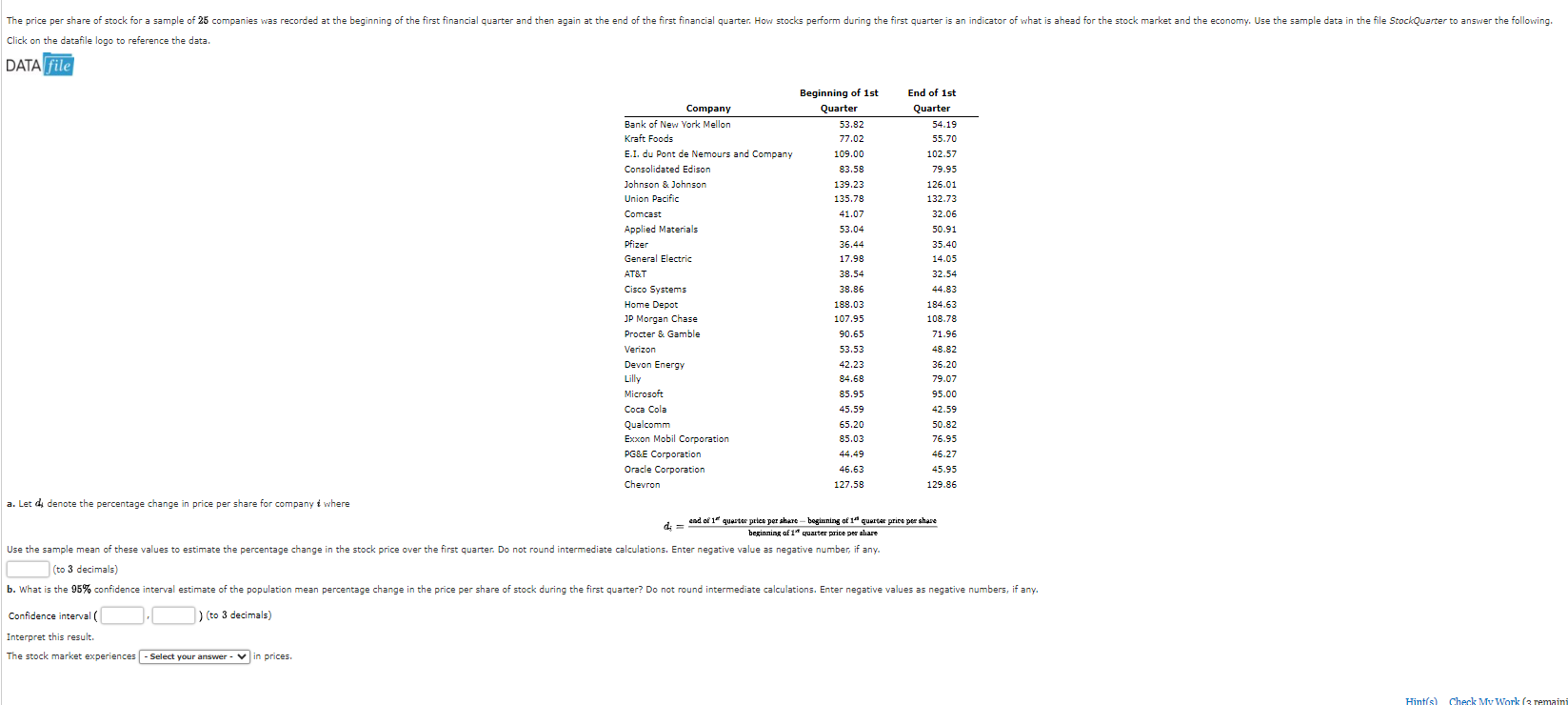 Solved Click on the datafile logo to reference the data.DATA | Chegg.com