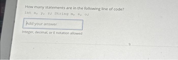 Solved 7 How many statements are in the following line of | Chegg.com