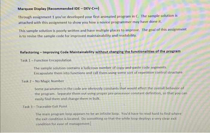 Solved Marquee Display (Recommended IDE-DEV-C++) Through | Chegg.com
