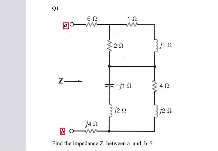 Solved Find the impedance Z between a and b ? | Chegg.com