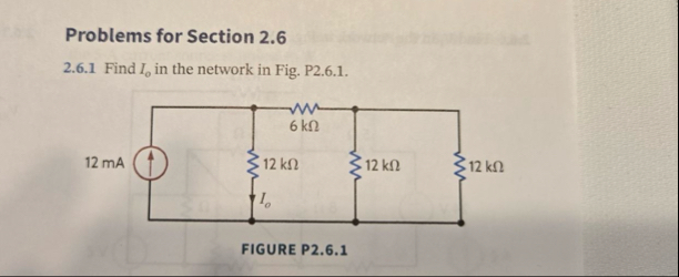 Solved Problems for Section 2.62.6.1 ﻿Find Io ﻿in the | Chegg.com