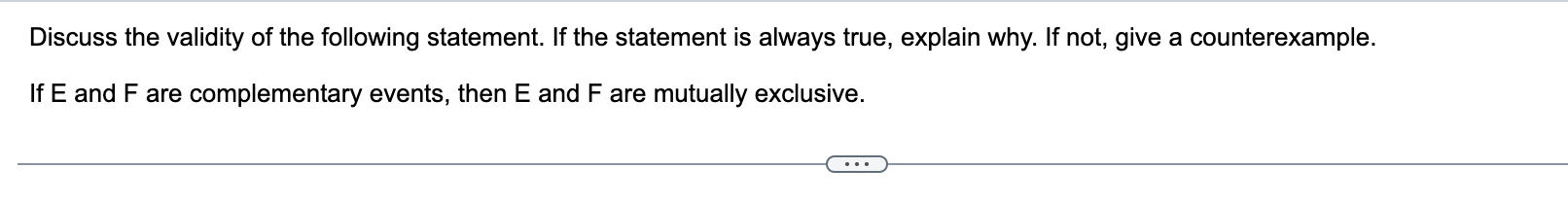 Solved Discuss the validity of the following statement. If | Chegg.com