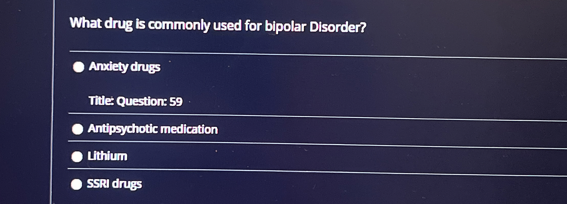 Solved What drug is commonly used for bipolar | Chegg.com