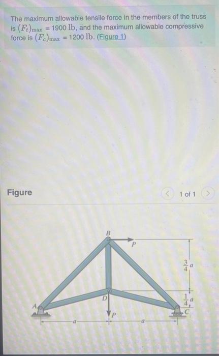 Solved The maximum allowable tensile force in the members of | Chegg.com
