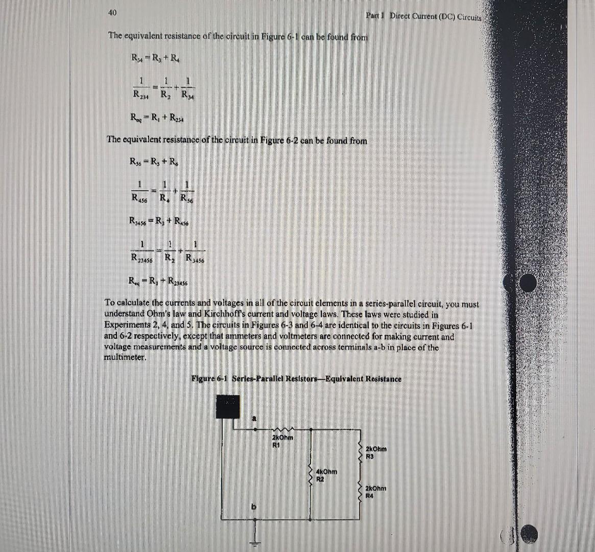 Solved Objectives: 1. Measure the equivalent resistance of a | Chegg.com