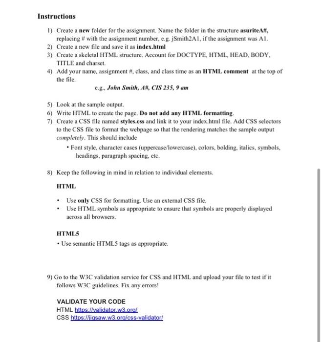 Solved 2 Overview Create a webpage using basic HTML | Chegg.com