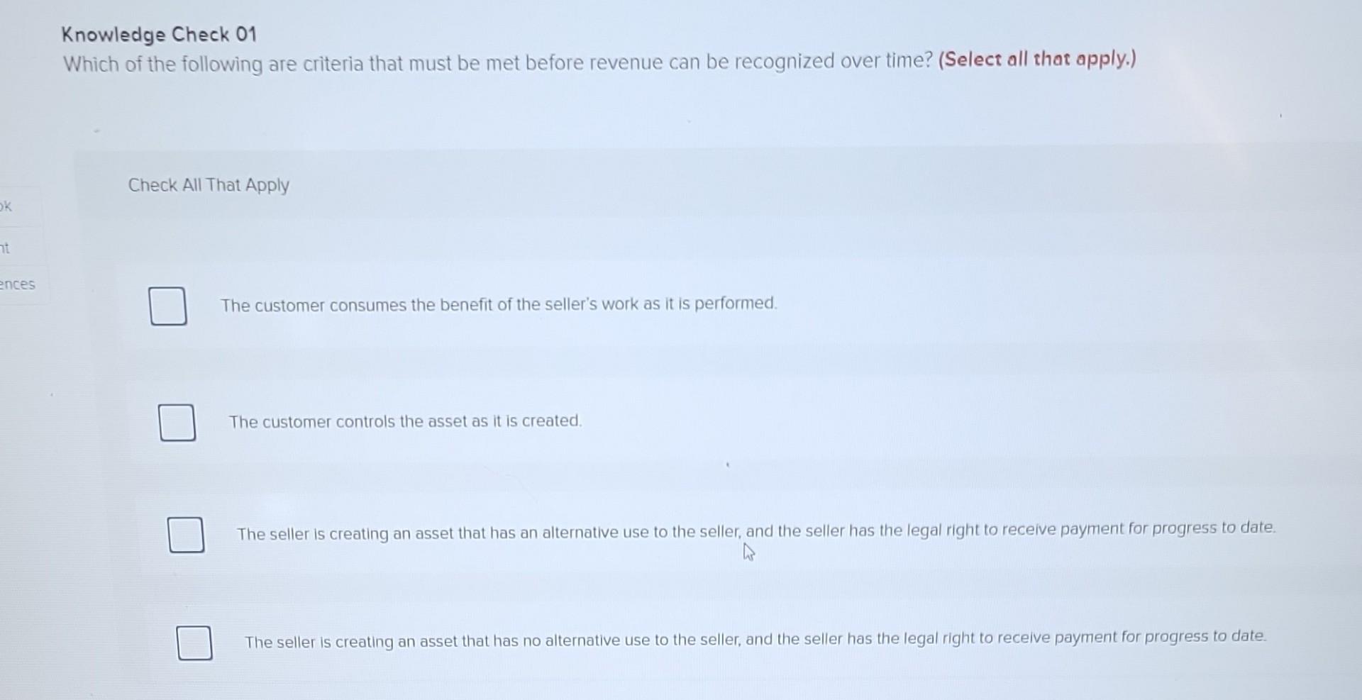 Solved Knowledge Check 01 Which of the following are | Chegg.com