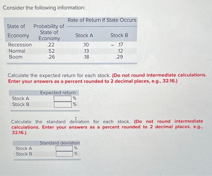Solved Consider the following information: Calculate the | Chegg.com