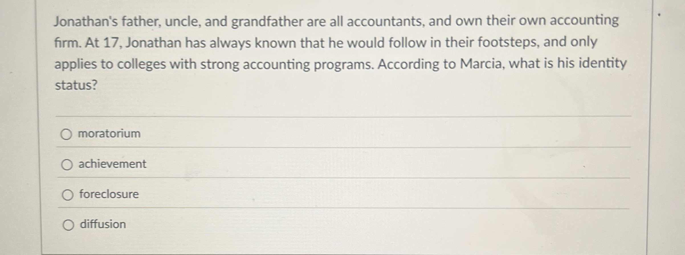 Solved Jonathan's father, uncle, and grandfather are all | Chegg.com