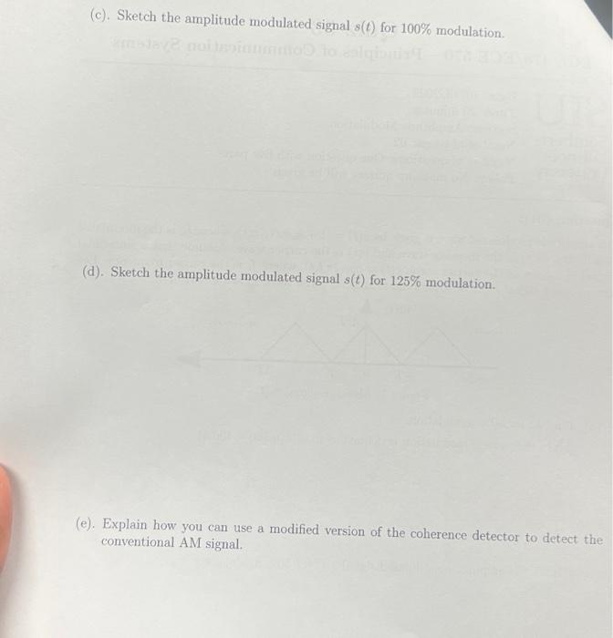 Solved An amplitude modulated wave is given by | Chegg.com