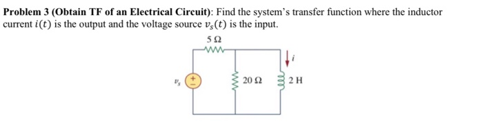 Solved Problem 3 (Obtain TF of an Electrical Circuit): Find | Chegg.com