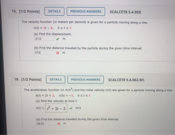 Solved 18. [1/2 Points] DETAILS PREVIOUS ANSWERS SCALCET8 | Chegg.com