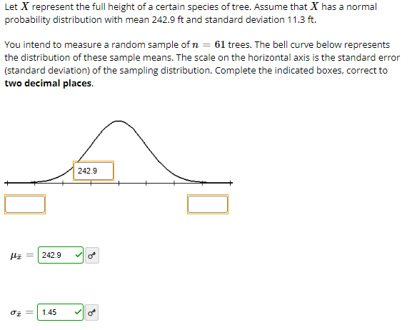 Solved Let x ﻿represent the full height of a certain species | Chegg.com